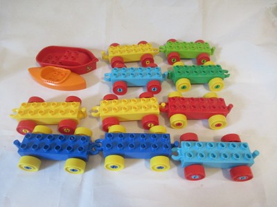Lego Duplo 6x2 2x6 Train Base Wheels Multi Colored Canoe boat kayak lot ...