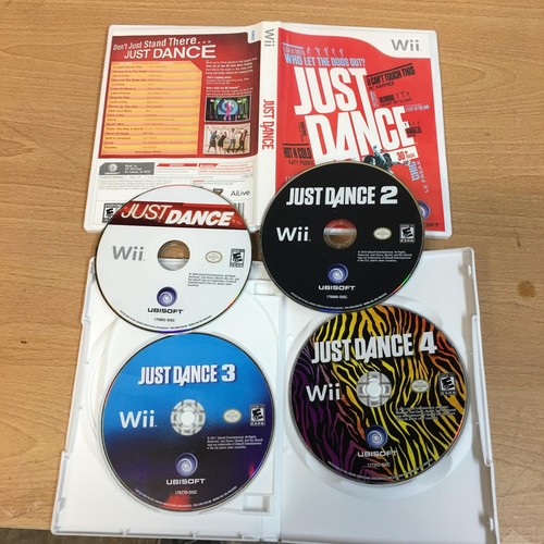 Just Dance 1 2 3 4 Nintendo Wii Set 4 Game Bundle Guaranteed Party Fun ...
