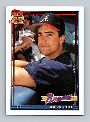 1991 Topps Baseball Card #196 Jim Vatcher Atlanta Braves | eBay