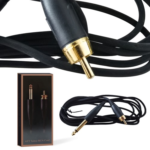 6 ft High Quality Tattoo Machine Power Supply RCA Clip Cord 1.8M Black ...