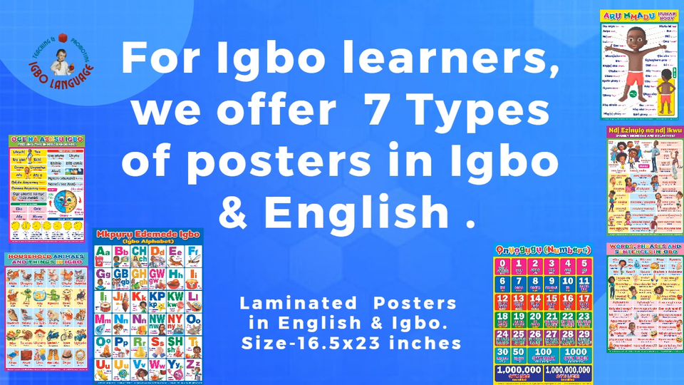 One Igbo Body Arụ Mmadu for Kid Laminated Poster in English & Igbo 16 ...