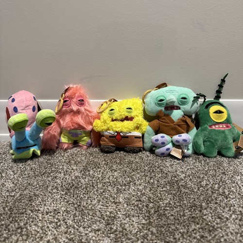 Zuru Fuggler x Spongebob Squarepants Keychain Plush Ring Complete Set ...