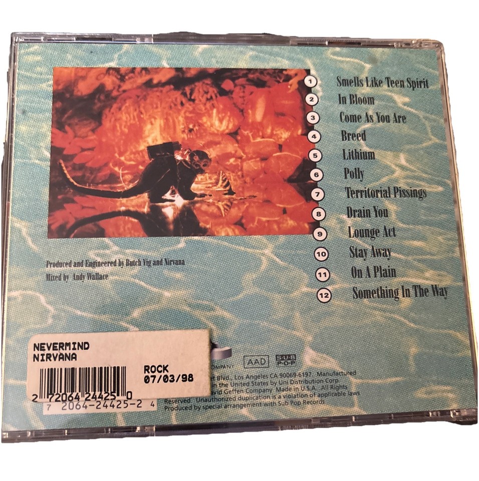 Nirvana Nevermind CD 1ST USA PRESS Geffen Kurt Cobain, Dave Grohl ...