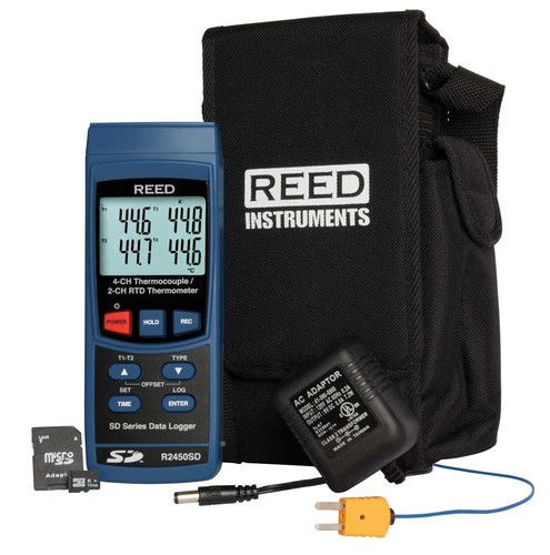 REED Instruments R2450SD-KIT Data Logging Thermometer with Power ...
