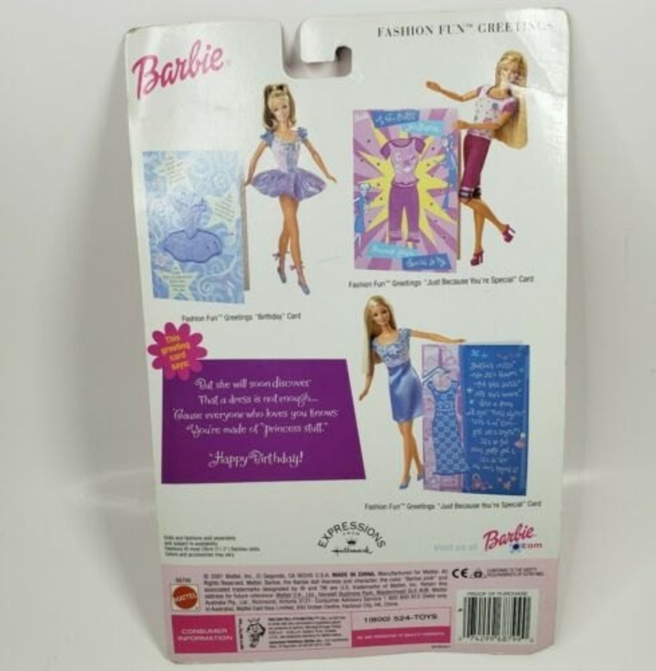 Barbie GREETING CARD Pink Outfit New Hallmark Perfect Gift For Barbie ...