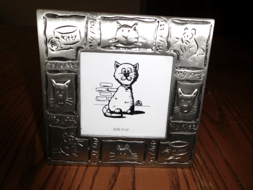 Metal Cat Picture Frame 3" x 3" | eBay