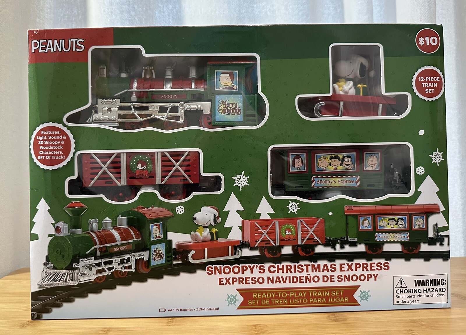 Peanuts Snoopy Christmas Express 12 Pc Train Set Lights & Sound~2021 9 ...