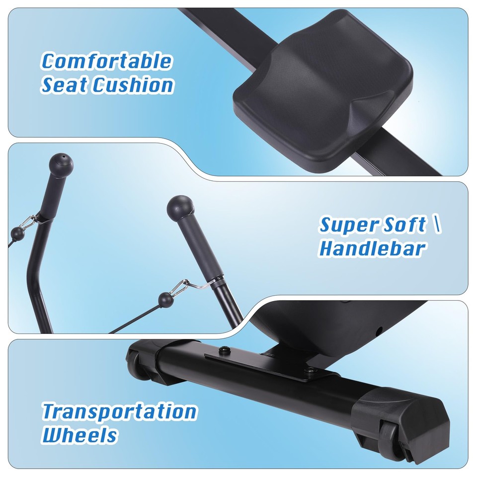 Rowing Machine 14 Level Resistance Magnetic Double-Scull Rower Machine ...