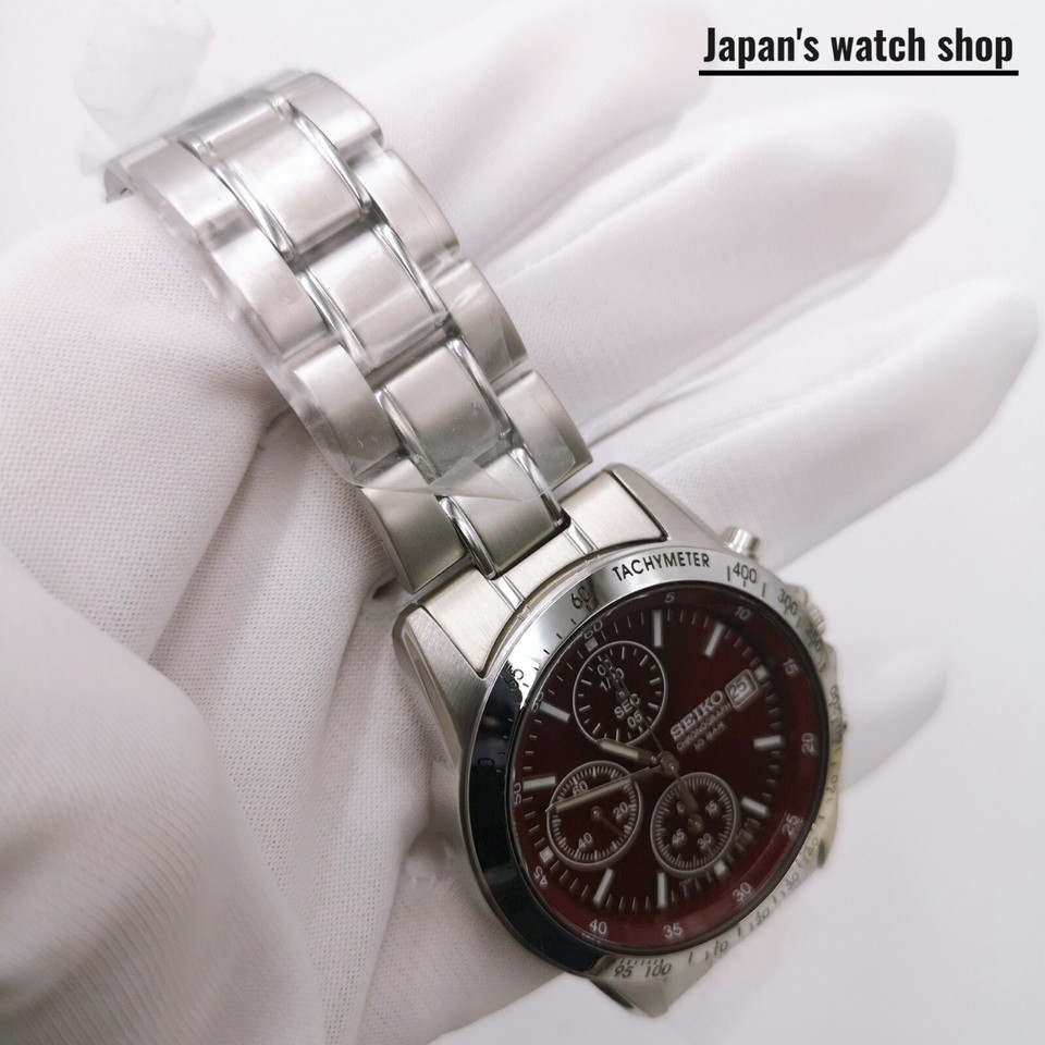 SEIKO SEIKO SPIRIT SBTQ045 Chronograph Men's Watch 10 BAR Red New in ...