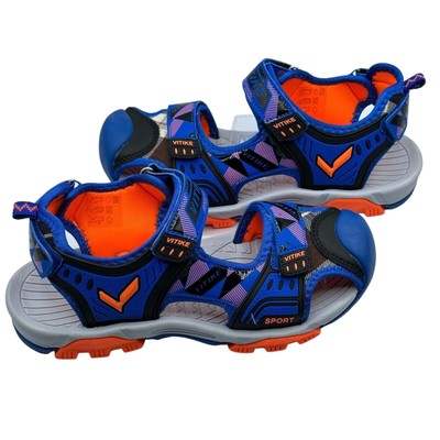 NWT Vitike Sport Big Kids Size 7.5 Blue Orange Closed Toe Sandals | eBay