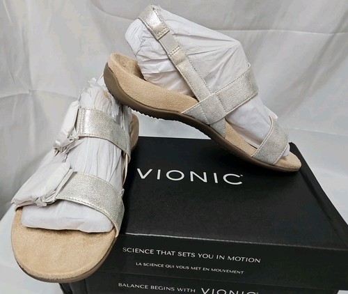 Vionic Reese Slingbacks Sandals Silver Women's Size 7 N Narrow. Summer ...
