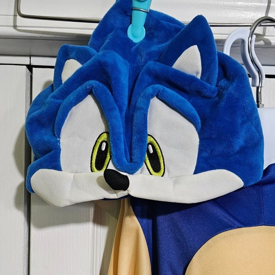 Sonic the Hedgehog Kids Costume Jumpsuit Headpiece Hood Tail Boot ...