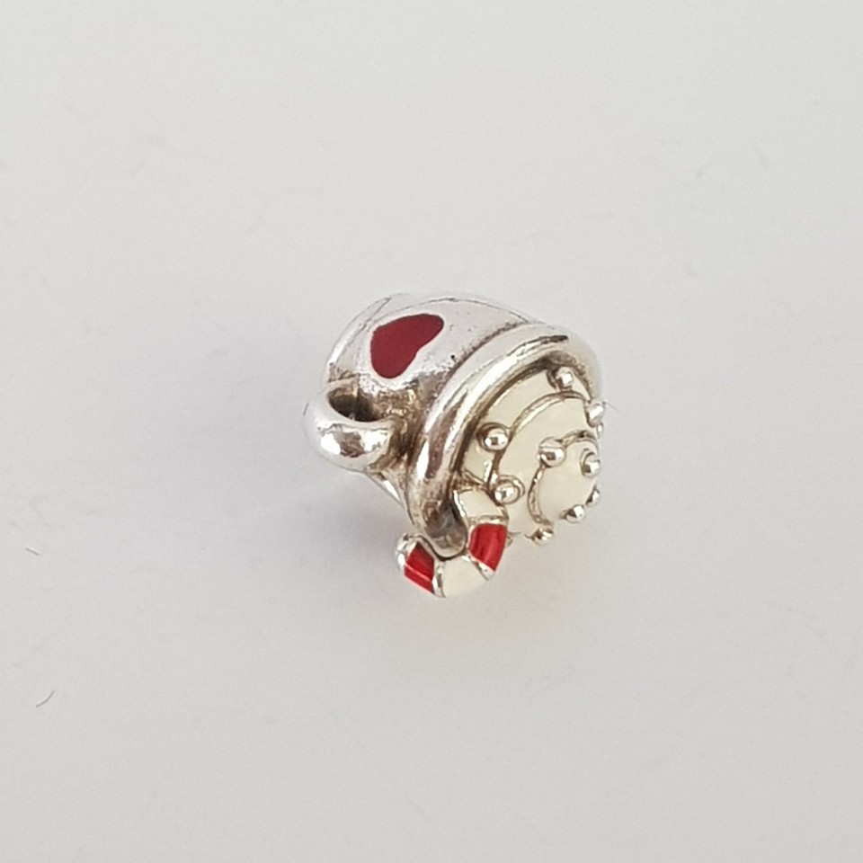 Genuine PANDORA Silver Cocoa & Candy Cane Christmas Charm 797523ENMX ...