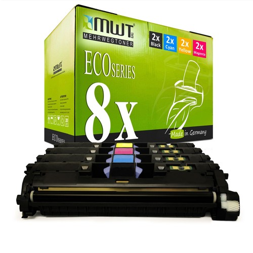 8x MWT ECO Cartridge Replaces HP C9700A C9701A C9702A C9703A 121A ...