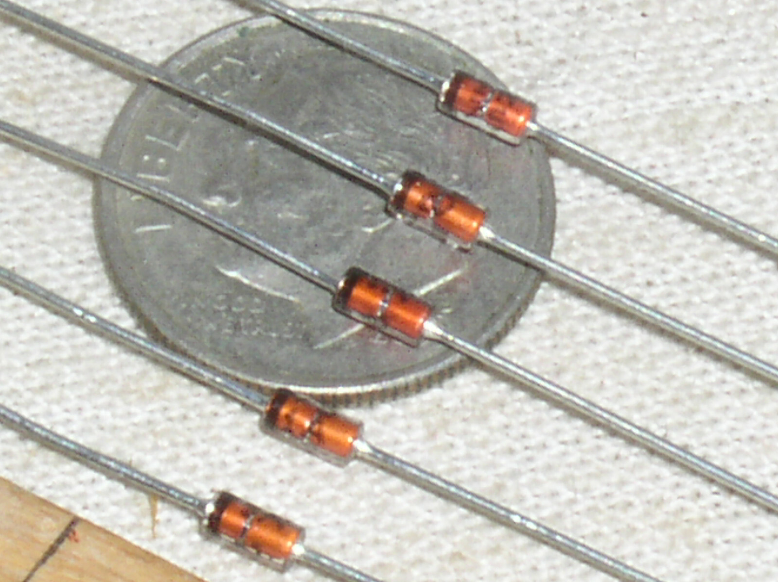 5 NATIONAL 1N751A 5.1V 5 VOLT ZENER REGULATOR DIODE DO35 500MW .5W 1/2 ...