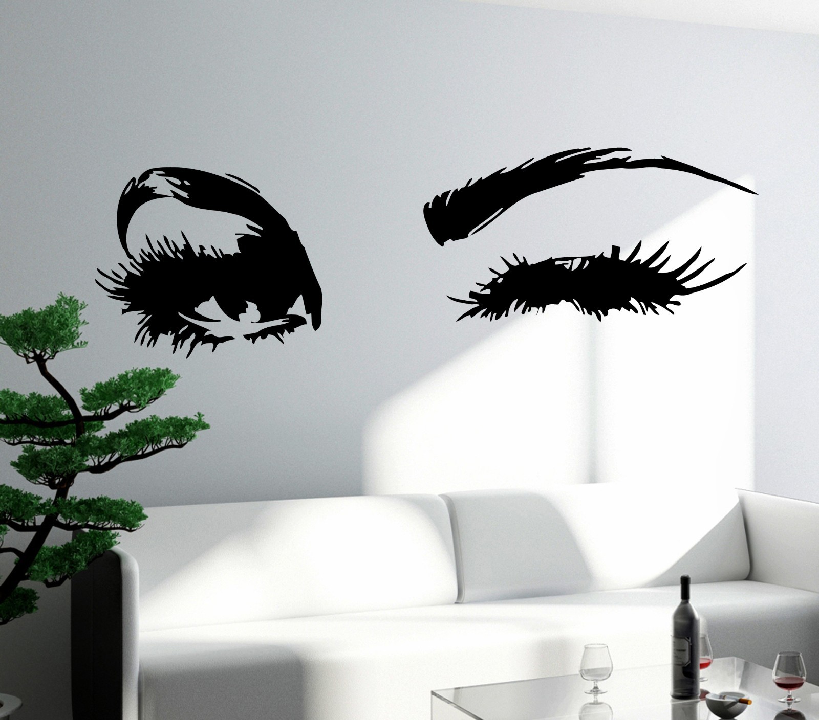 Wall Vinyl Sticker Decal Sexy Girl's Face Wink Beautiful Eyes Salon Spa ...