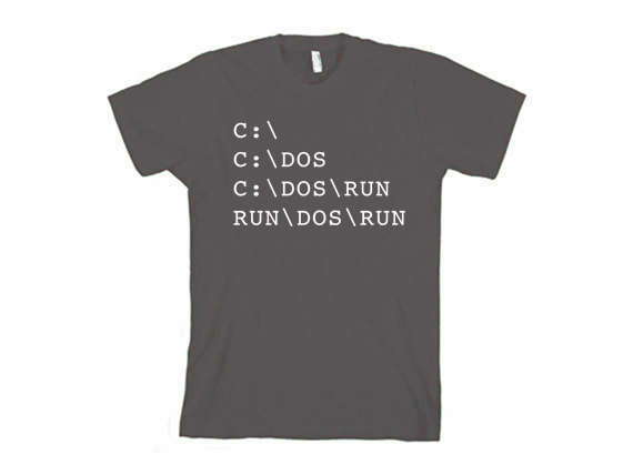 Brand New C DOS RUN TSHIRT Funny Mac PC GAMER Video Card Ps4 Xbox 1 SM ...