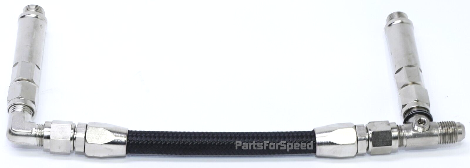 Barry Grant Demon Carb Black Braided Dual Fuel Line -6 AN Silver Made ...