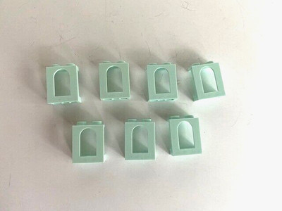 LEGO Parts: Arched Window Frame, 1x2x2, Part # 90195, Light Aqua Blue ...