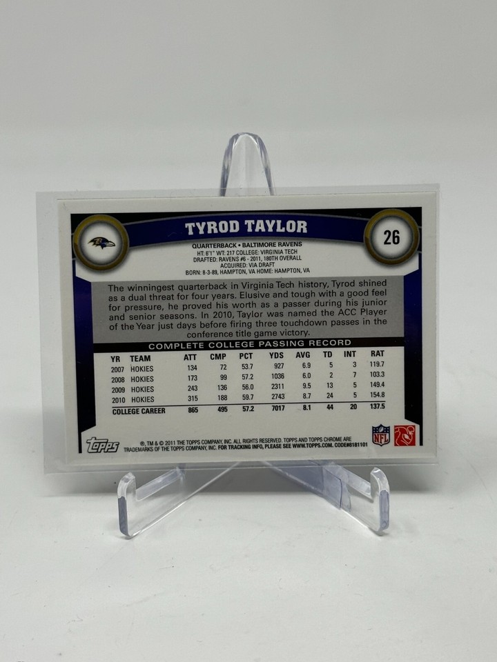 2011 Topps Chrome Football Tyrod Taylor Rookie RC Card #26 | eBay