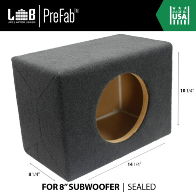 0.47 ft³ Sealed MDF Sub Enclosure Box for Single 8-Inch Car Audio ...