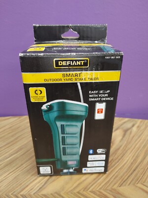 Defiant Smart Outdoor 1.8ft. 6-Outlet Power Stake Powered by Hubspace ...