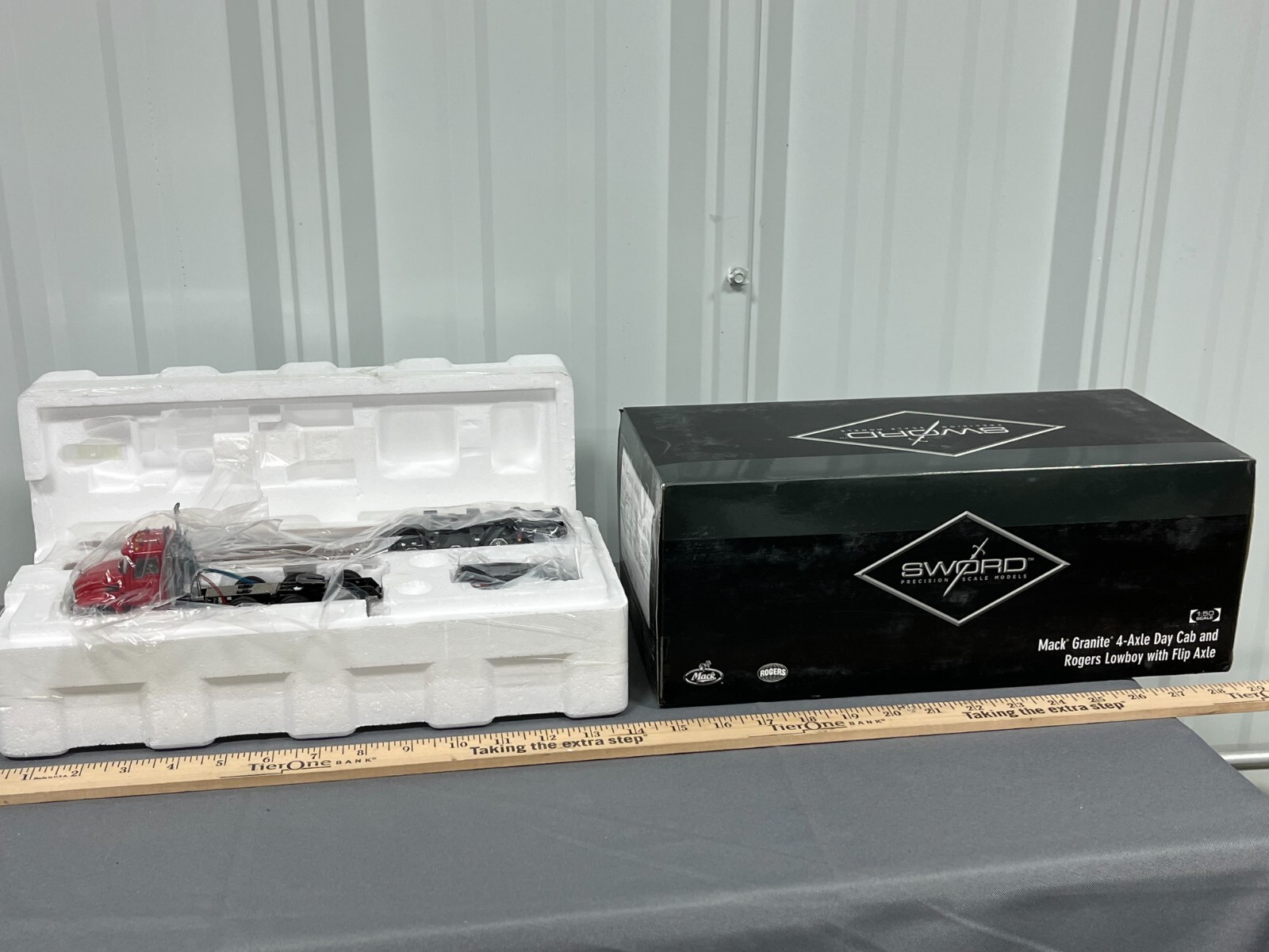 Mack Granite w Rogers 4-Axle Lowboy Red/Black Sword 1:50 Scale #SW2101 ...