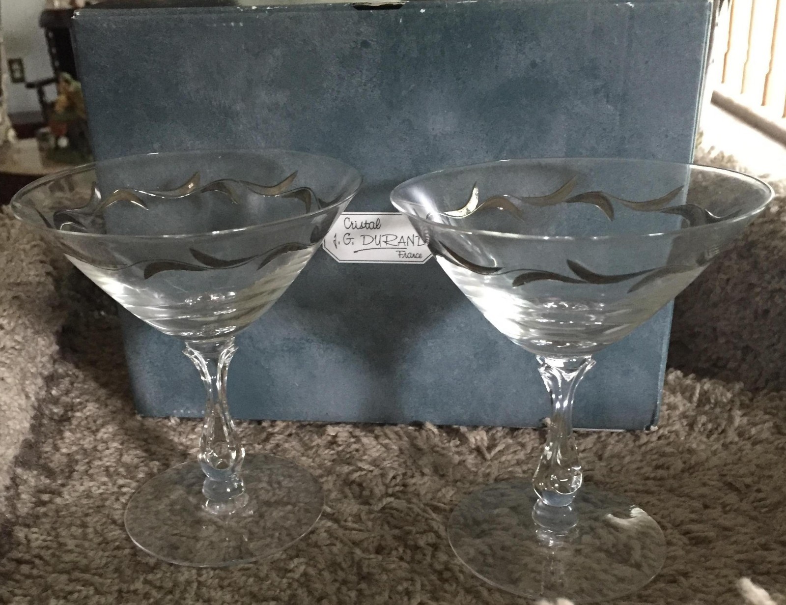 Pair of martini glasses by G Durand Agena Crystal | eBay