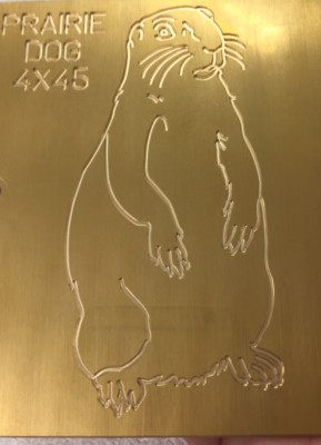 LARGE PRAIRIE DOG MASTER TEMPLATE BRASS ENGRAVING PLATE FOR NEW HERMES ...