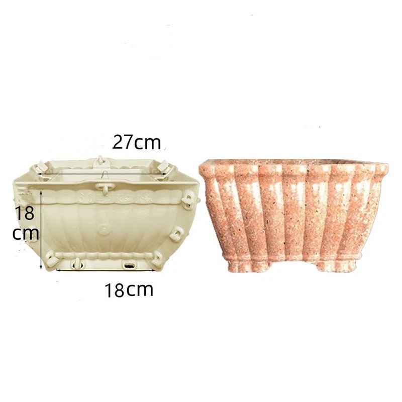 Concrete Outdoor Planter Plastic Mold Large Flower Bonsai Ornate Pot ...