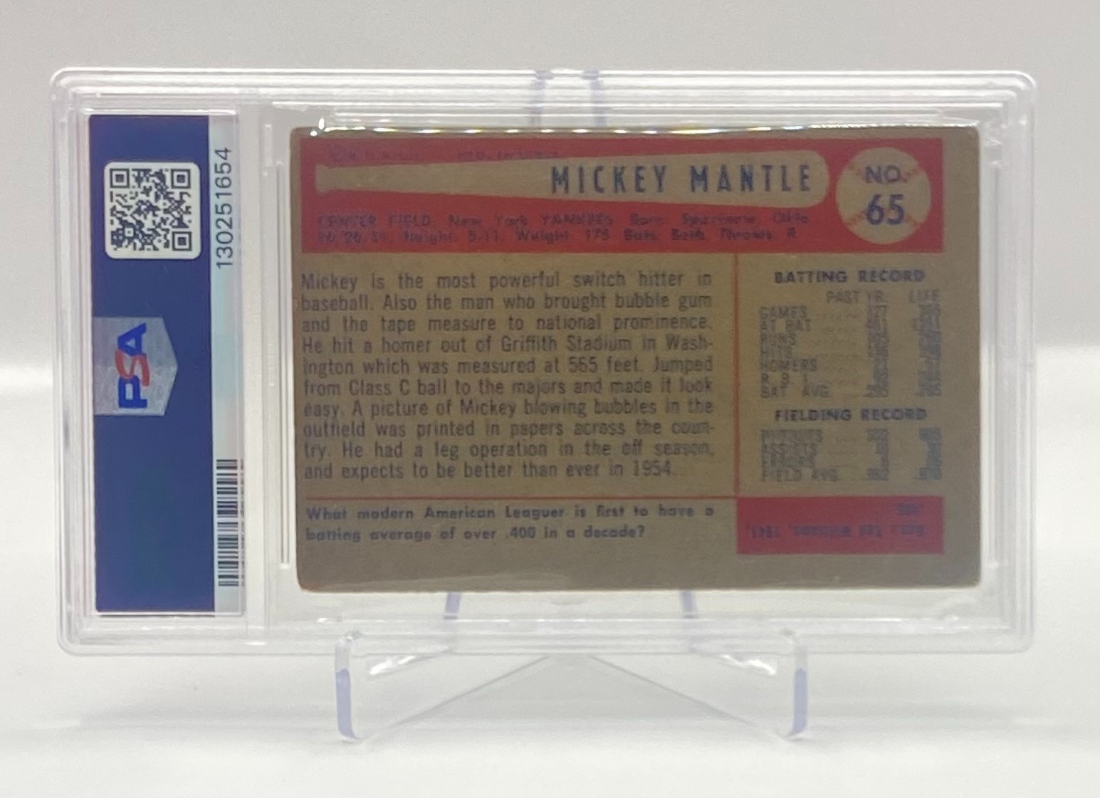 1954 Mickey Mantle Bowman # 65 PSA Good 2 | eBay
