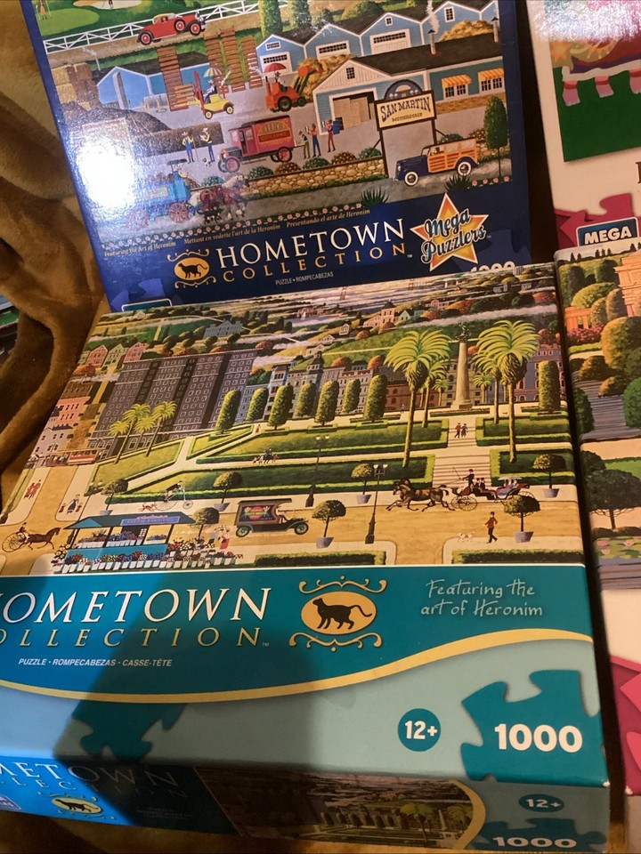 HOMETOWN COLLECTION - 1000 PIECE PUZZLES-LOT OF 4 -MEGA PUZZLES ...