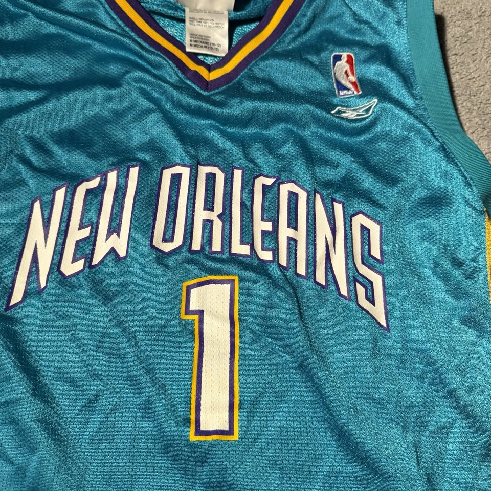 Vintage Reebok Baron Davis New Orleans Hornets Jersey Boys Medium 10-12 ...