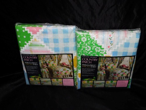 Vintage Country Patch Mixables NEW Full Double Sheet Set Cottage Pink ...