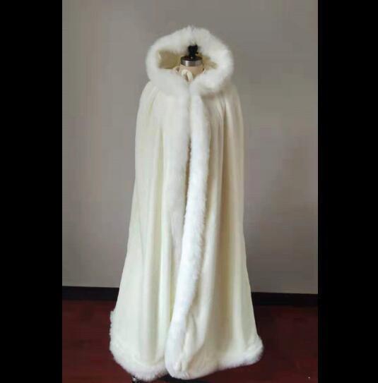 Poncho Women's Coat Hooded Coat Jackets Faux Fur Christmas Warm Wedding ...