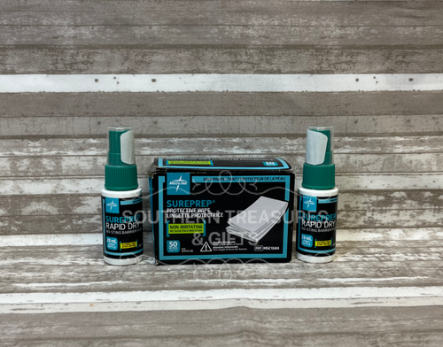 2 New Medline Sureprep Rapid Dry No-Sting Barrier Spray & 50 Protective ...