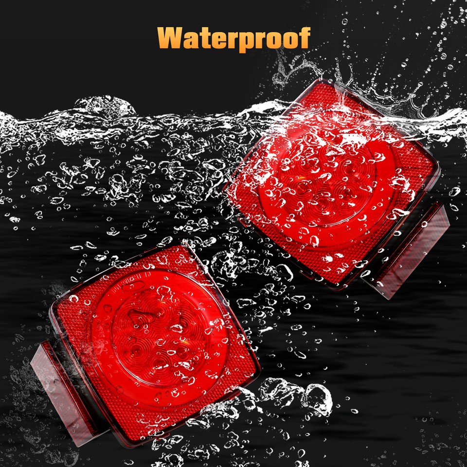 LED Trailer Light Kit Stop Turn Tail Lights Brake Running Light Red ...