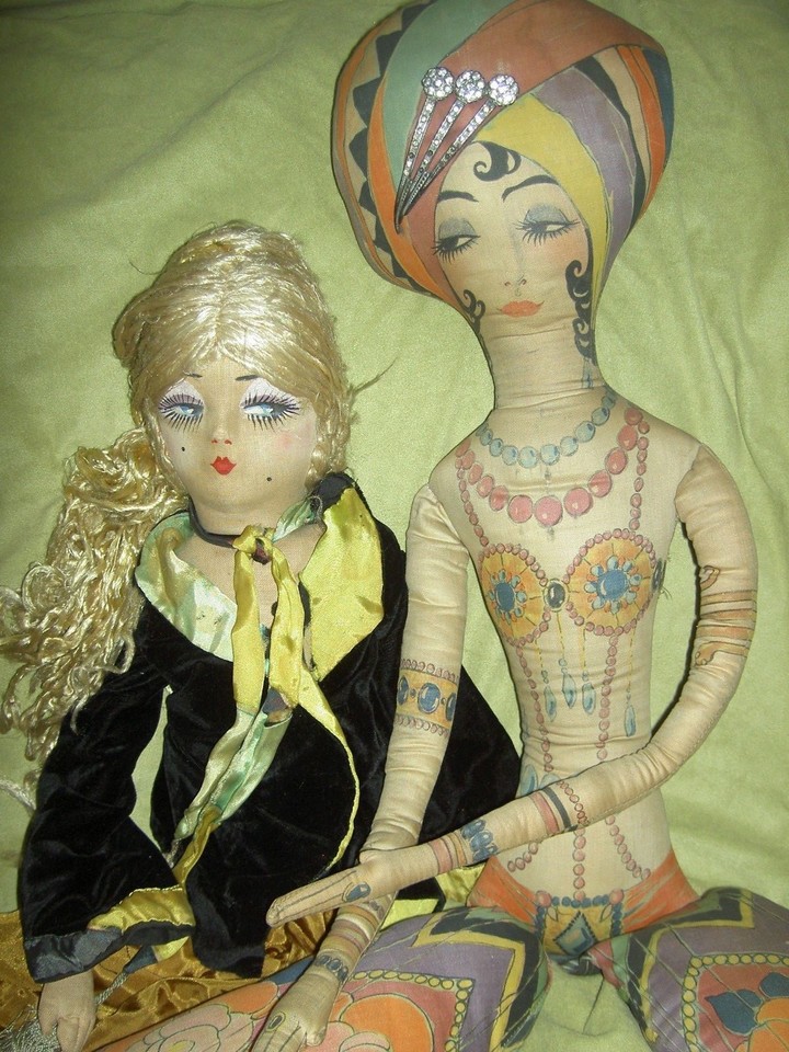 FAB-ulous FRENCH antique, "Pierrot", boudoir doll, Art Deco HAT STAND ...