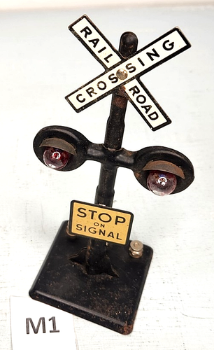 1950's Marx Metal RAILROAD CROSSING STOP ON SIGNAL WORKING GOOD COND M1 ...