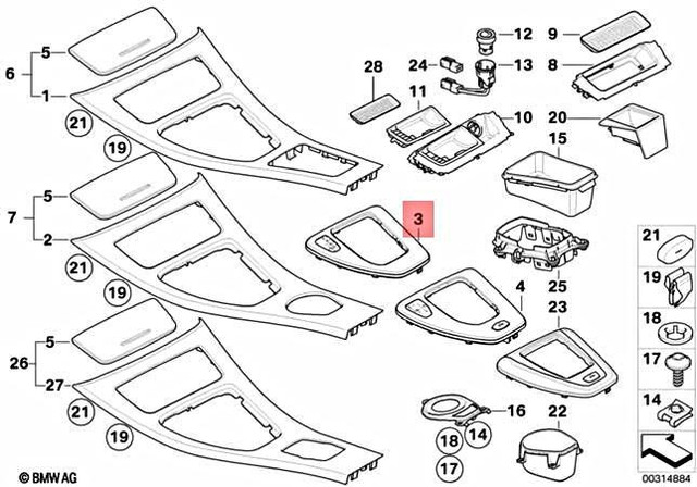 BMW Auotmatic Gear Selector Lever Cover With Boot OEM 51167155643 E46 ...
