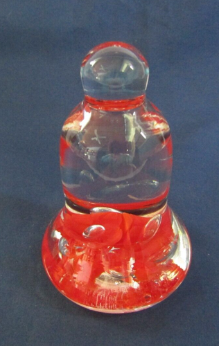 JOE ST CLAIR GLASS BELL SHAPE PAPERWEIGHT RED PUNCH FLOWERS DATED 84 | eBay