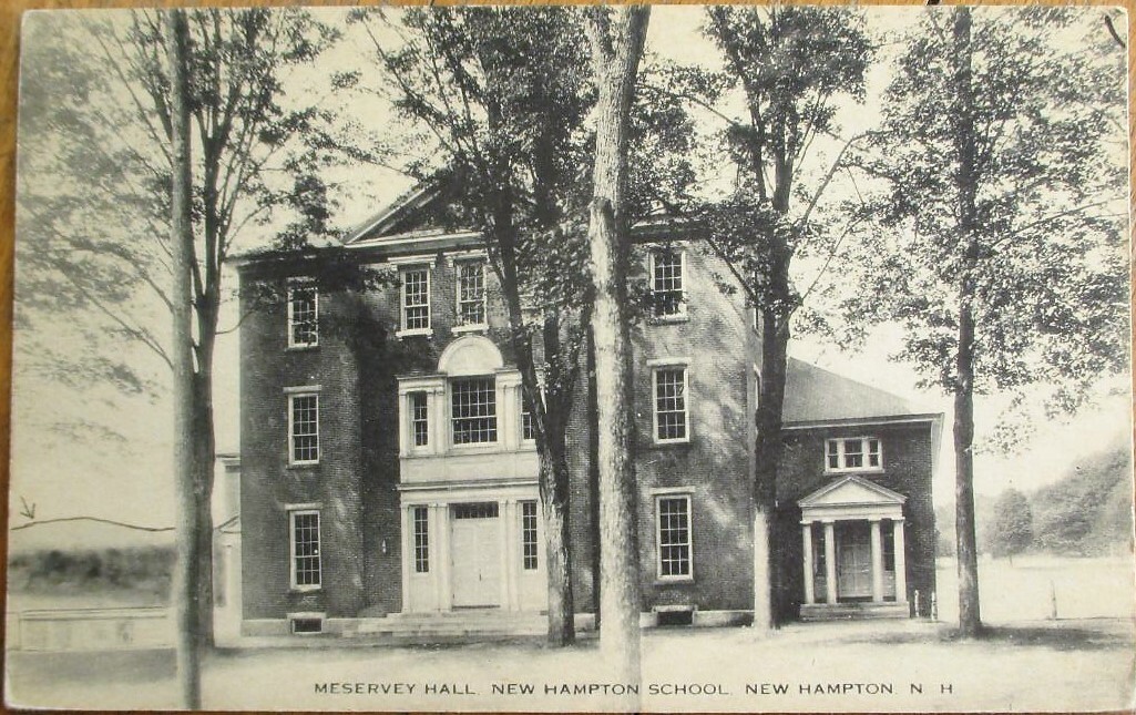 New Hampton, NH 1920 Postcard: Meservey Hall, New Hampton School - New ...