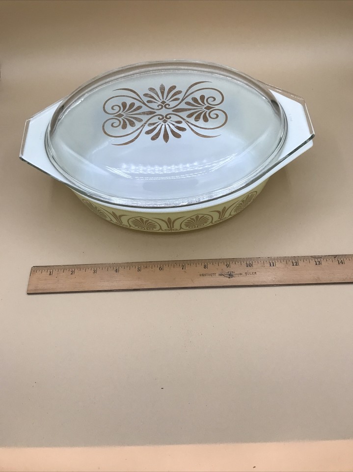 Vintage Pyrex Golden Classic Casserole Dish 045 Yellow and gold with ...