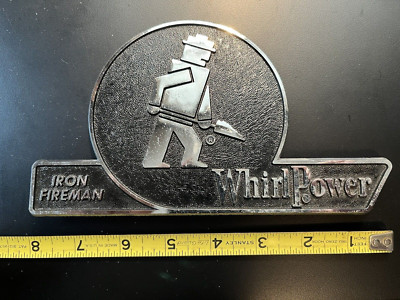 Vintage Iron Fireman Whirlpower Metal Furnace Advertising Emblem - Free ...