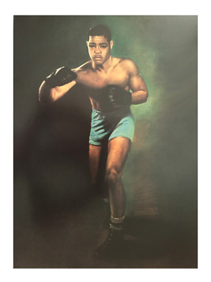 Beautiful Vintage Joe Louis Color Art Print Boxing Fight Poster | eBay