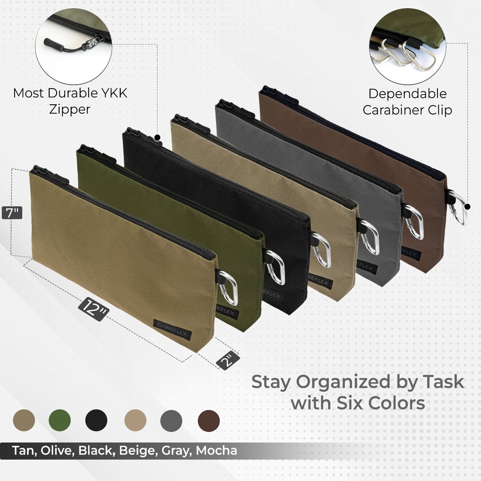 Coreflex 6 Pack Tool Pouch Zipper Bag, Small Tool Bag, Multipurpose ...