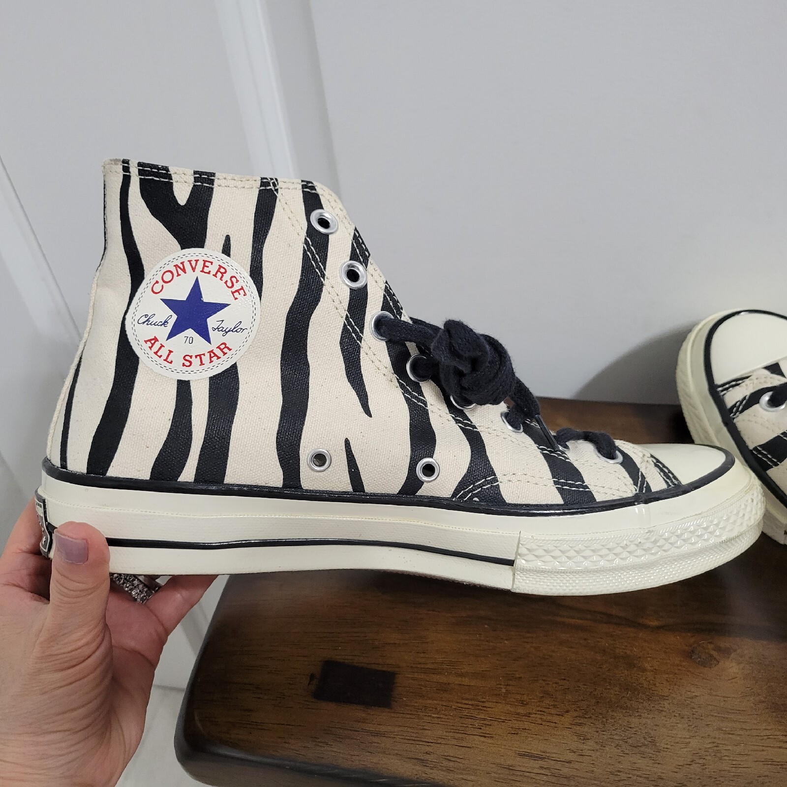 Converse Chuck 70 High Zebra Men's Shoes Beige Black … - Gem