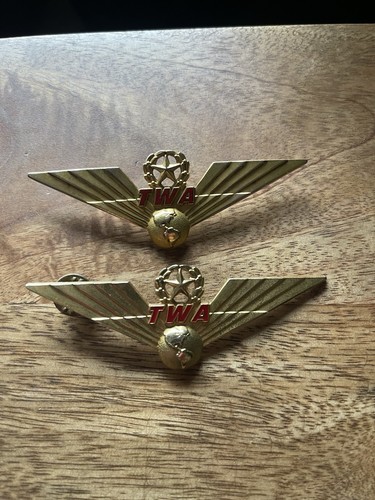 TWA AIRLINES PILOT PINS GOLD FILLED, BLACKINTON SEE PHOTOS, VERY COOL ...