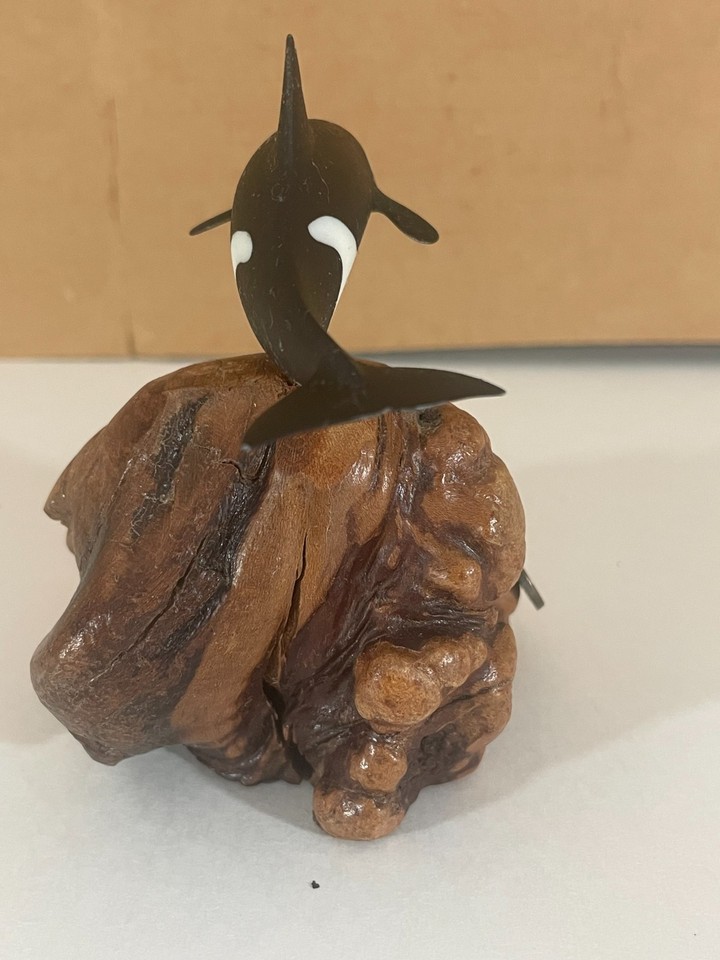 John Perry Sea Life Orca sculpture on Burlwood w/ JP token EUC | eBay