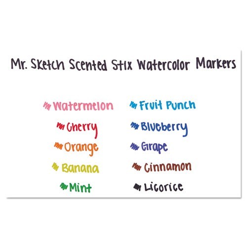 Mr. Sketch Scented Stix Watercolor Marker Set, Fine Bullet Tip ...